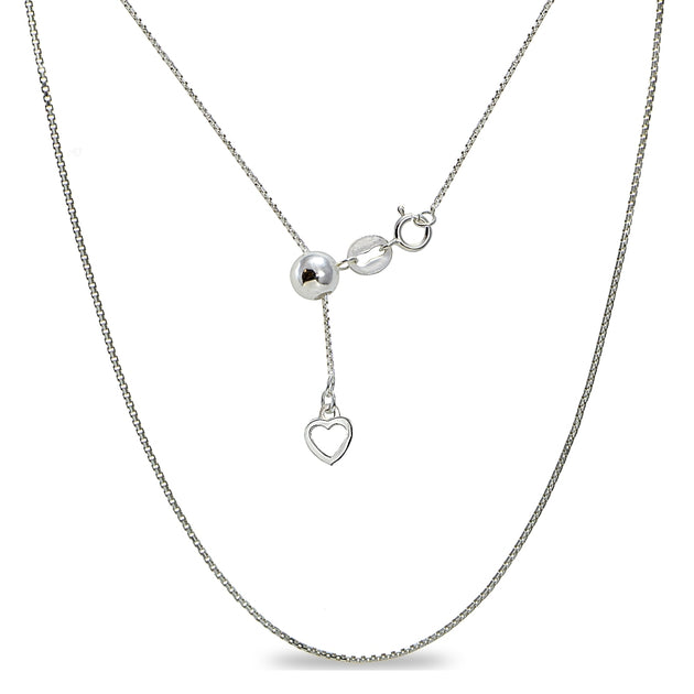 Sterling Silver Adjustable Box Bolo Chain Necklace 20" Inches – SilverSpeck