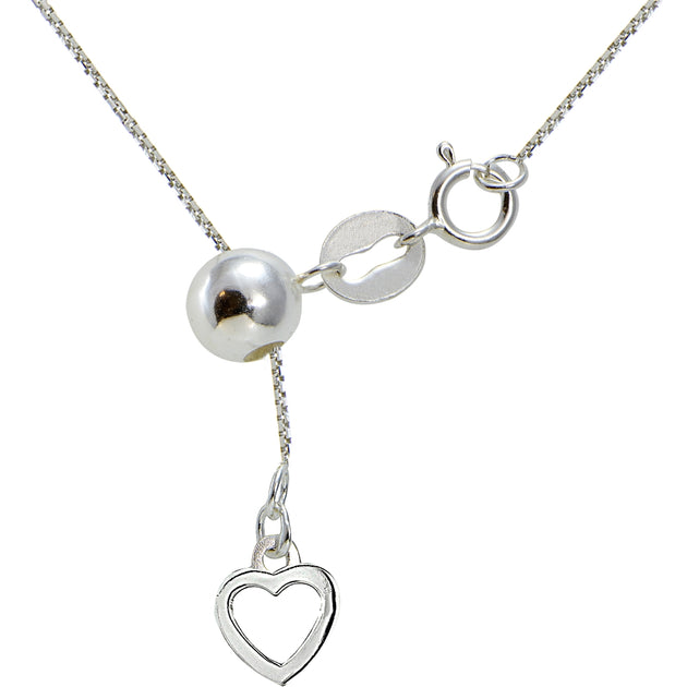 Sterling Silver Adjustable Box Bolo Chain Necklace 20" Inches – SilverSpeck