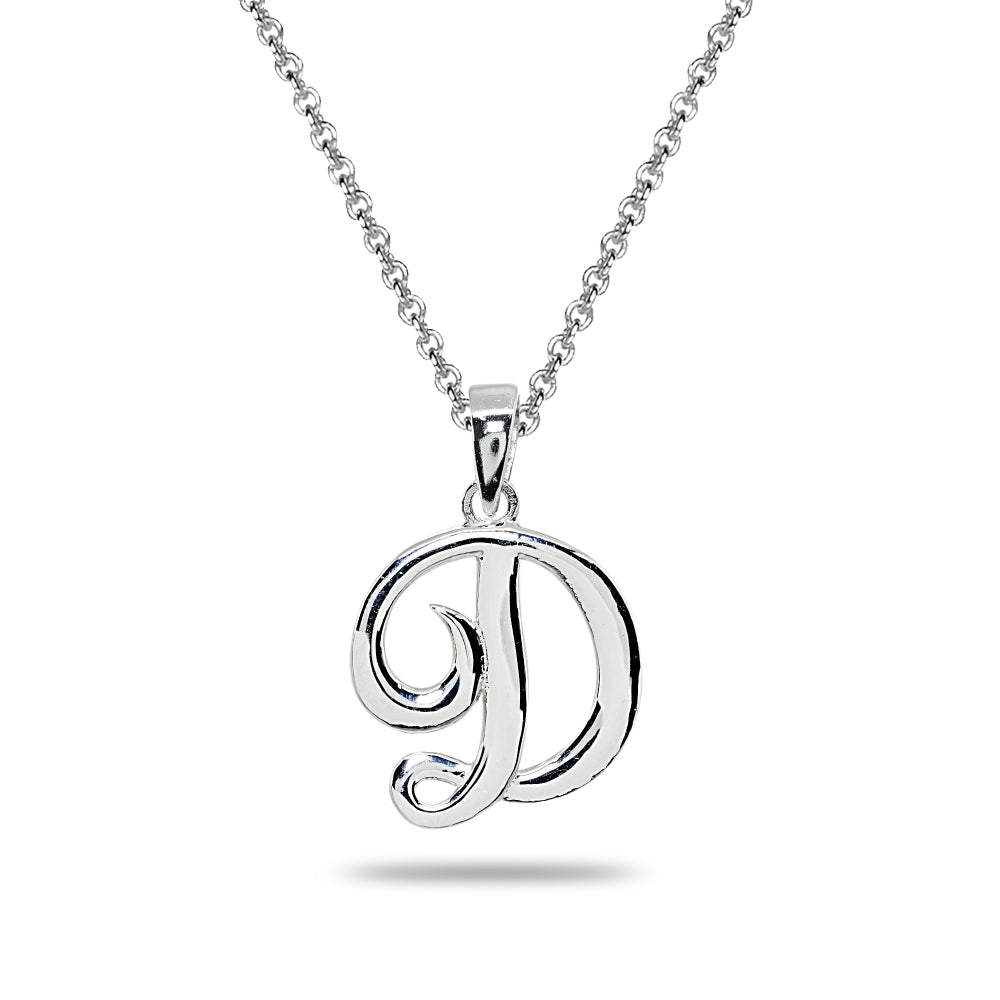 Sterling Silver D Letter Initial Alphabet Name Personalized 925 Silver ...